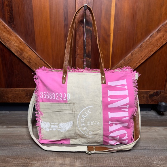 Myra Bag | Bags | Myra Bag Vintage Weekender Large Bag Upcycled Pink ...